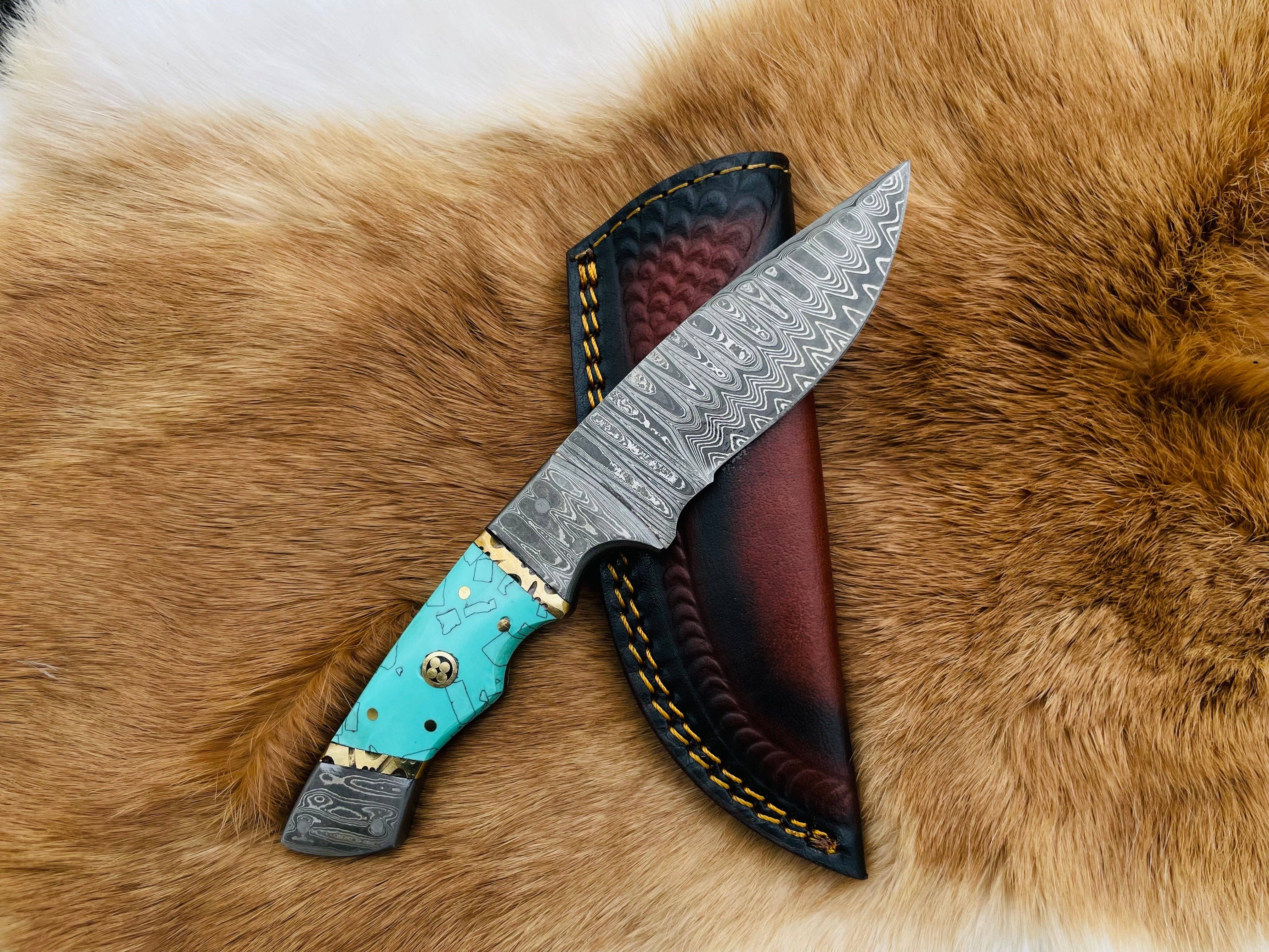 The Azure Fusion Damascus Steel Utility Knife | Blanco Creek Boutique ...